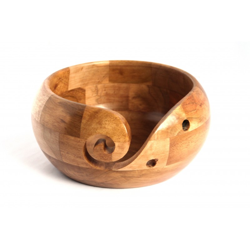 Wooden Yarn Bowl - Multi Wood - 6x3