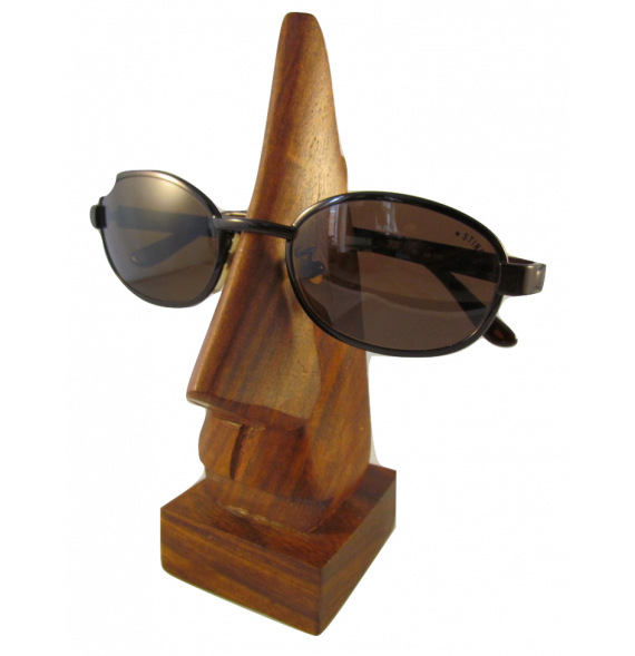 Nose shaped wooden specs holder