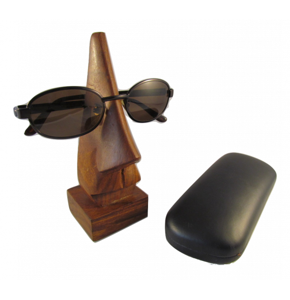 Nose shaped wooden specs holder