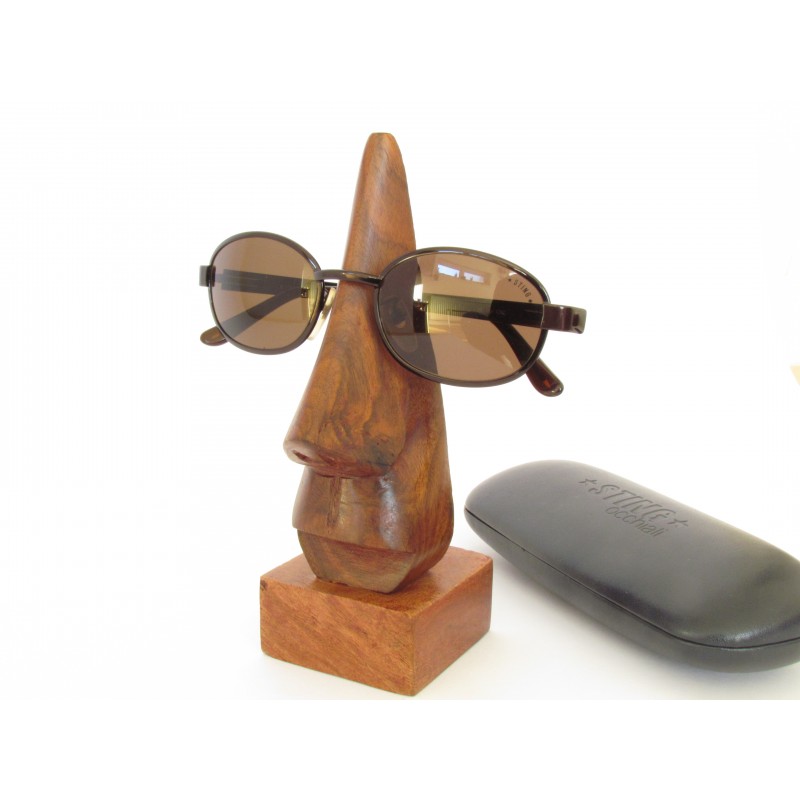 Nose shaped wooden specs holder