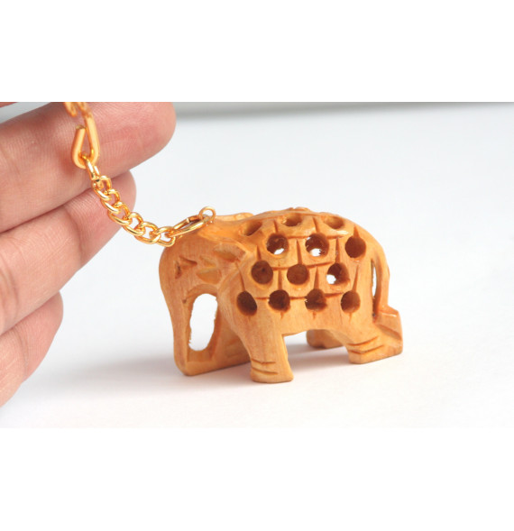 Wooden lattice Style carved Key Chain