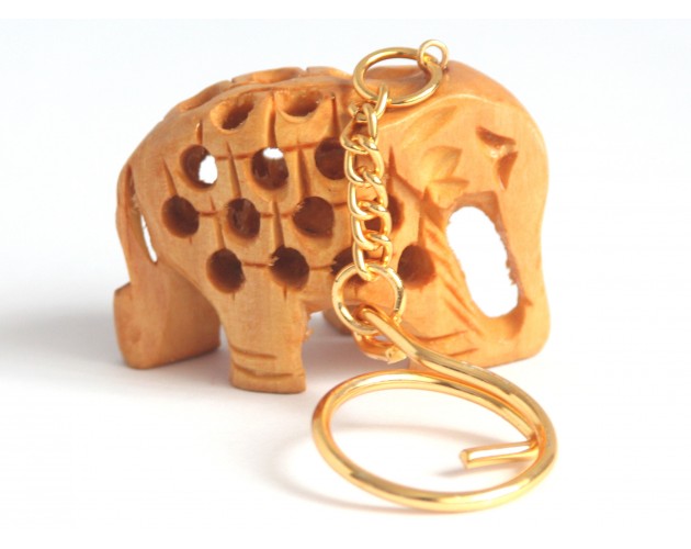 Wooden lattice Style carved Key Chain